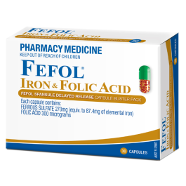 Fefol Iron & Folic Acid 30 Capsules - Fitch's Pharmacy Online | Chemist WA